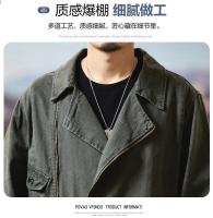 China Cotton 100% Daily Army Green Fabric Hem french workwear jacket wholesale Cotton 100% Long Sleeve Custom (JK733) for sale
