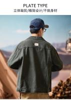 China Cotton 100% Daily Army Green Fabric Hem french workwear jacket wholesale Cotton 100% Long Sleeve Custom (JK733) for sale