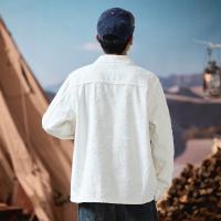 China White Daily Fabric Hem french workwear jacket wholesale Cotton 100% Long Sleeve Custom (JK739) for sale