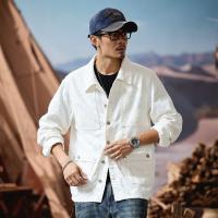 China White Daily Fabric Hem french workwear jacket wholesale Cotton 100% Long Sleeve Custom (JK739) for sale