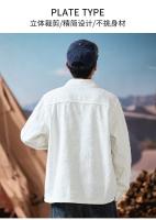 China White Daily Fabric Hem french workwear jacket wholesale Cotton 100% Long Sleeve Custom (JK739) for sale