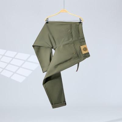 China Metal Accent Daily Washed Mid Waist jogger pants wholesale Army Green Breathable Custom (HY638) for sale