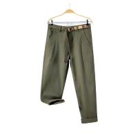 China Metal Accent Daily Washed Mid Waist jogger pants wholesale Army Green Breathable Custom (HY638) for sale