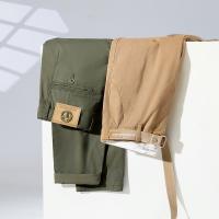 China Metal Accent Daily Washed Mid Waist jogger pants wholesale Army Green Breathable Custom (HY638) for sale