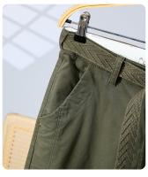 China Metal Accent Daily Washed Mid Waist jogger pants wholesale Army Green Breathable Custom (HY638) for sale