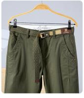 China Metal Accent Daily Washed Mid Waist jogger pants wholesale Army Green Breathable Custom (HY638) for sale