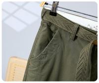 China Metal Accent Daily Washed Mid Waist jogger pants wholesale Army Green Breathable Custom (HY638) for sale