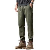 China Army Green Daily Washed Mid Waist cargo pants wholesale price Army Green Solid Color Custom (HY638) for sale