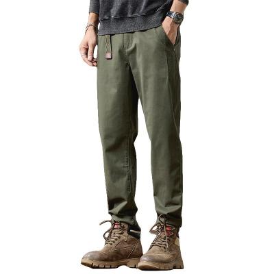 China Army Green Daily Washed Mid Waist cargo pants wholesale price Army Green Solid Color Custom (HY638) for sale