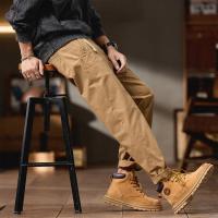 China Army Green Daily Washed Mid Waist cargo pants wholesale price Army Green Solid Color Custom (HY638) for sale