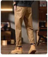China Army Green Daily Washed Mid Waist cargo pants wholesale price Army Green Solid Color Custom (HY638) for sale