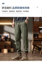 China Army Green Daily Washed Mid Waist cargo pants wholesale price Army Green Solid Color Custom (HY638) for sale