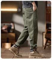 China Army Green Daily Washed Mid Waist cargo pants wholesale price Army Green Solid Color Custom (HY638) for sale