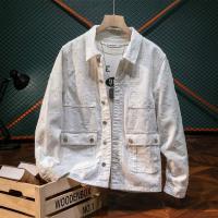 China White White Daily Fabric Hem french workwear jacket wholesale Cotton 100% Long Sleeve Custom (JK739) for sale