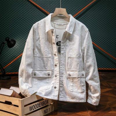 China White White Daily Fabric Hem french workwear jacket wholesale Cotton 100% Long Sleeve Custom (JK739) for sale