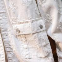 China White White Daily Fabric Hem french workwear jacket wholesale Cotton 100% Long Sleeve Custom (JK739) for sale