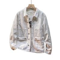 China White White Daily Fabric Hem french workwear jacket wholesale Cotton 100% Long Sleeve Custom (JK739) for sale