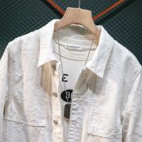 China White White Daily Fabric Hem french workwear jacket wholesale Cotton 100% Long Sleeve Custom (JK739) for sale