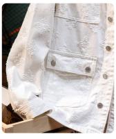 China White White Daily Fabric Hem french workwear jacket wholesale Cotton 100% Long Sleeve Custom (JK739) for sale