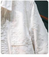 China White White Daily Fabric Hem french workwear jacket wholesale Cotton 100% Long Sleeve Custom (JK739) for sale