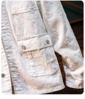 China White White Daily Fabric Hem french workwear jacket wholesale Cotton 100% Long Sleeve Custom (JK739) for sale