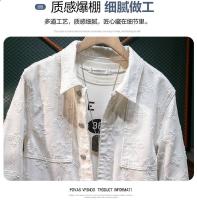 China White White Daily Fabric Hem french workwear jacket wholesale Cotton 100% Long Sleeve Custom (JK739) for sale