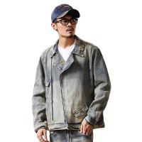 China Zipper Daily Fabric Hem Long Sleeve biker jacket wholesale Vintage Color Polyester 19% Custom (JK711) for sale
