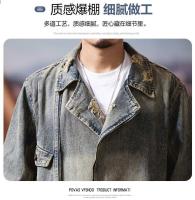 China Zipper Daily Fabric Hem Long Sleeve biker jacket wholesale Vintage Color Polyester 19% Custom (JK711) for sale