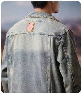 China Zipper Daily Fabric Hem Long Sleeve biker jacket wholesale Vintage Color Polyester 19% Custom (JK711) for sale