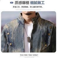 China Standard Daily Fabric Hem Long Sleeve biker jacket wholesale Vintage Color Polyester 19% Custom (JK709) for sale