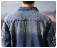 China Polyester 19% Blue Daily Fabric Hem french workwear jacket wholesale Long Sleeve Polyester 19% Custom (JK524) for sale