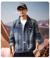 China Polyester 19% Blue Daily Fabric Hem french workwear jacket wholesale Long Sleeve Polyester 19% Custom (JK524) for sale