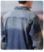 China Polyester 19% Blue Daily Fabric Hem french workwear jacket wholesale Long Sleeve Polyester 19% Custom (JK524) for sale
