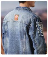 China Daily Blue Daily Fabric Hem french workwear jacket wholesale Long Sleeve Polyester 19% Custom (JK703) for sale