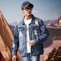 China Blue Single Breasted Fabric Hem Blue Daily Fabric Hem french workwear jacket wholesale Long Sleeve Polyester 19% Custom (JK591) for sale