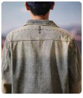 China Polyester 19% Daily Fabric Hem Long Sleeve french workwear jacket wholesale Vintage Color Polyester 19% Custom (JK599) for sale