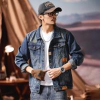 China Blue Blue Basic Daily french workwear jacket wholesale Fabric Hem Long Sleeve Custom (JK530) for sale