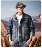 China Blue Blue Basic Daily french workwear jacket wholesale Fabric Hem Long Sleeve Custom (JK530) for sale