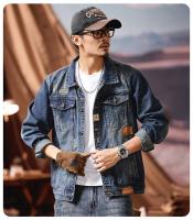 China Blue Blue Basic Daily french workwear jacket wholesale Fabric Hem Long Sleeve Custom (JK530) for sale