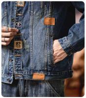 China Blue Blue Basic Daily french workwear jacket wholesale Fabric Hem Long Sleeve Custom (JK530) for sale
