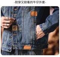 China Blue Blue Basic Daily french workwear jacket wholesale Fabric Hem Long Sleeve Custom (JK530) for sale