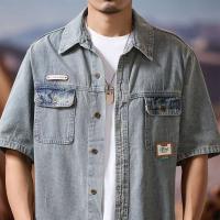 China Summer Youth Trend Short Sleeve mens wholesale dress shirts Vintage Color Loose Fit Custom (CS566) for sale