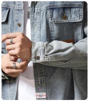 China Blue Blue Solid Color Youth Trend french workwear jacket wholesale Long Sleeve Regular Custom (CS006) for sale