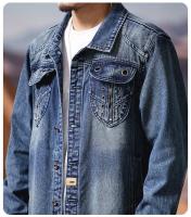 China Blue Blue Fabric Hem Long Sleeve biker jacket wholesale Polyester 19% Urban Fashion Custom (JK525) for sale