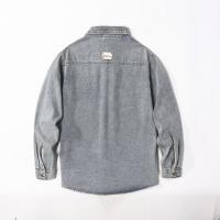 China Autumn Light Blue Solid Color french workwear jacket wholesale Long Sleeve Urban Fashion Custom (CS006) for sale