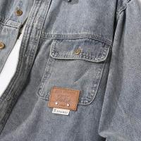 China Autumn Light Blue Solid Color french workwear jacket wholesale Long Sleeve Urban Fashion Custom (CS006) for sale