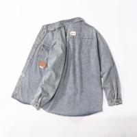 China Autumn Light Blue Solid Color french workwear jacket wholesale Long Sleeve Urban Fashion Custom (CS006) for sale