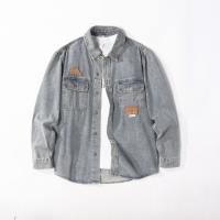 China Autumn Light Blue Solid Color french workwear jacket wholesale Long Sleeve Urban Fashion Custom (CS006) for sale