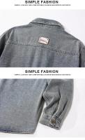 China Autumn Light Blue Solid Color french workwear jacket wholesale Long Sleeve Urban Fashion Custom (CS006) for sale
