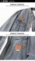 China Autumn Light Blue Solid Color french workwear jacket wholesale Long Sleeve Urban Fashion Custom (CS006) for sale